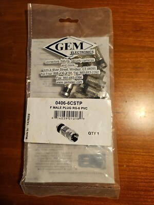 GEM ELECTRONICS F MALE PLUG RG-6 PVC 10 PACK | eBay