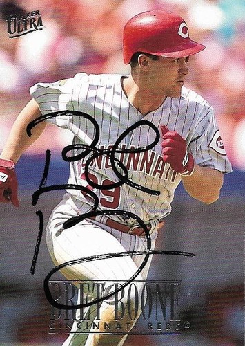 Bret Boone Signed Autograph 1996 Fleer Ultra Cincinnati Reds Card #174 ...