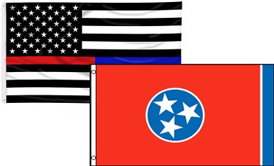 3x5 USA Thin Red Blue Line Tennessee State 2 Flag Wholesale Set Combo 3 ...