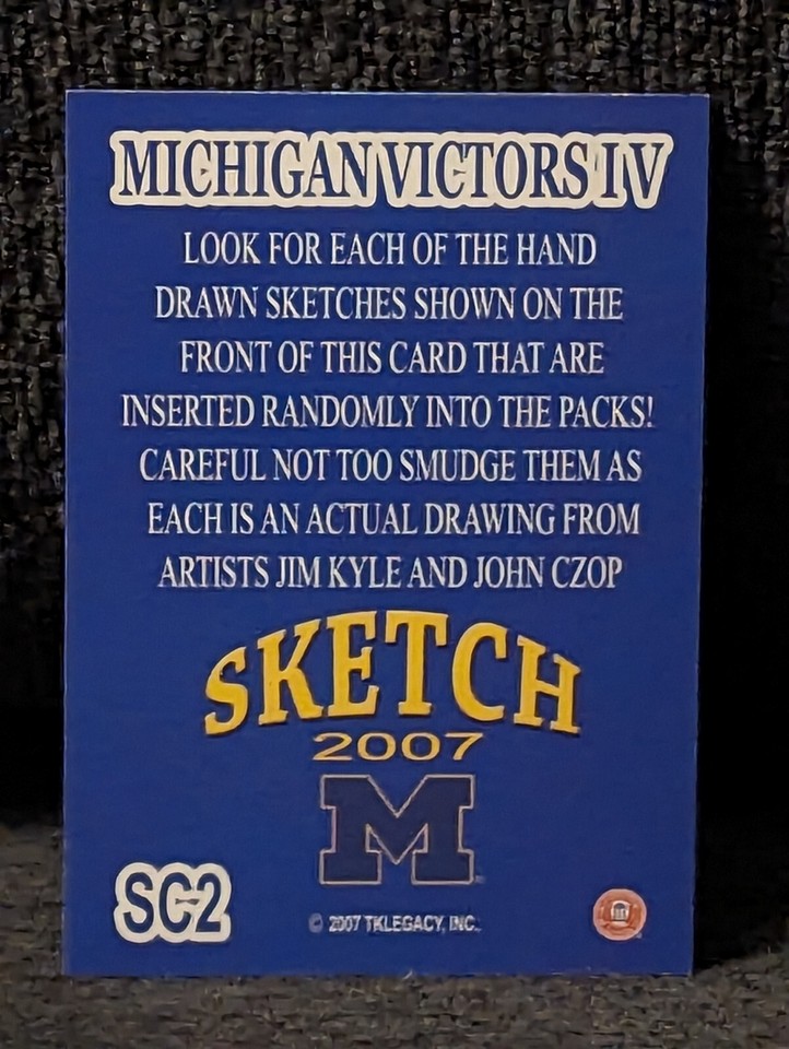 TK LEGACY MICHIGAN SKETCH CARD CHECKLIST 2007 VICTORS IV #SC2 Ford ...