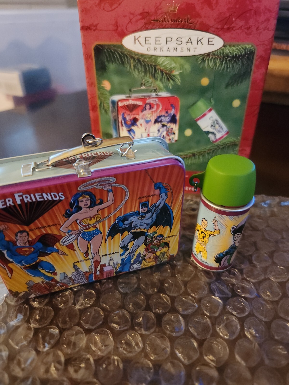 2000 Hallmark Keepsake Mini Ornament Super Friends lunch box and ...