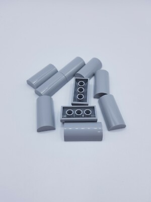 LEGO LOT 10 X BOWED ROOF RIDGE 2X4X1 LIGHT BLUISH GRAY REF 6192 / ...