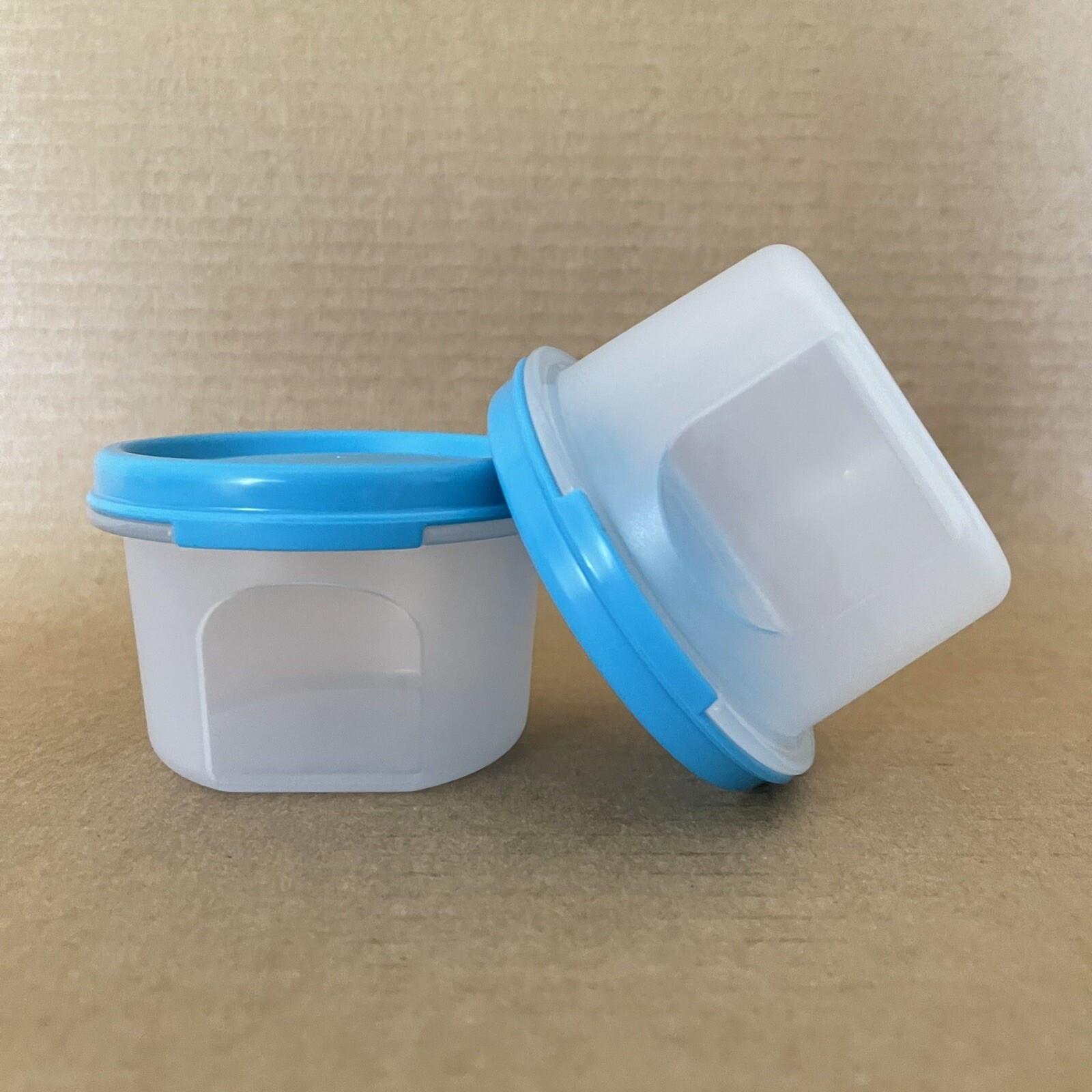 Tupperware Modular Mates Round #1 Containers 1605, Blue Aqua Seals 1607 ...