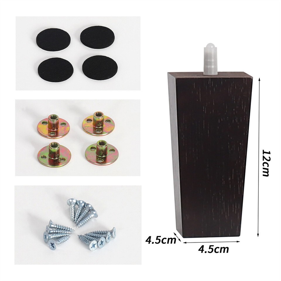 4x Wooden Furniture Tapered Replacement Legs Feet For Sofa Chair Bed ...