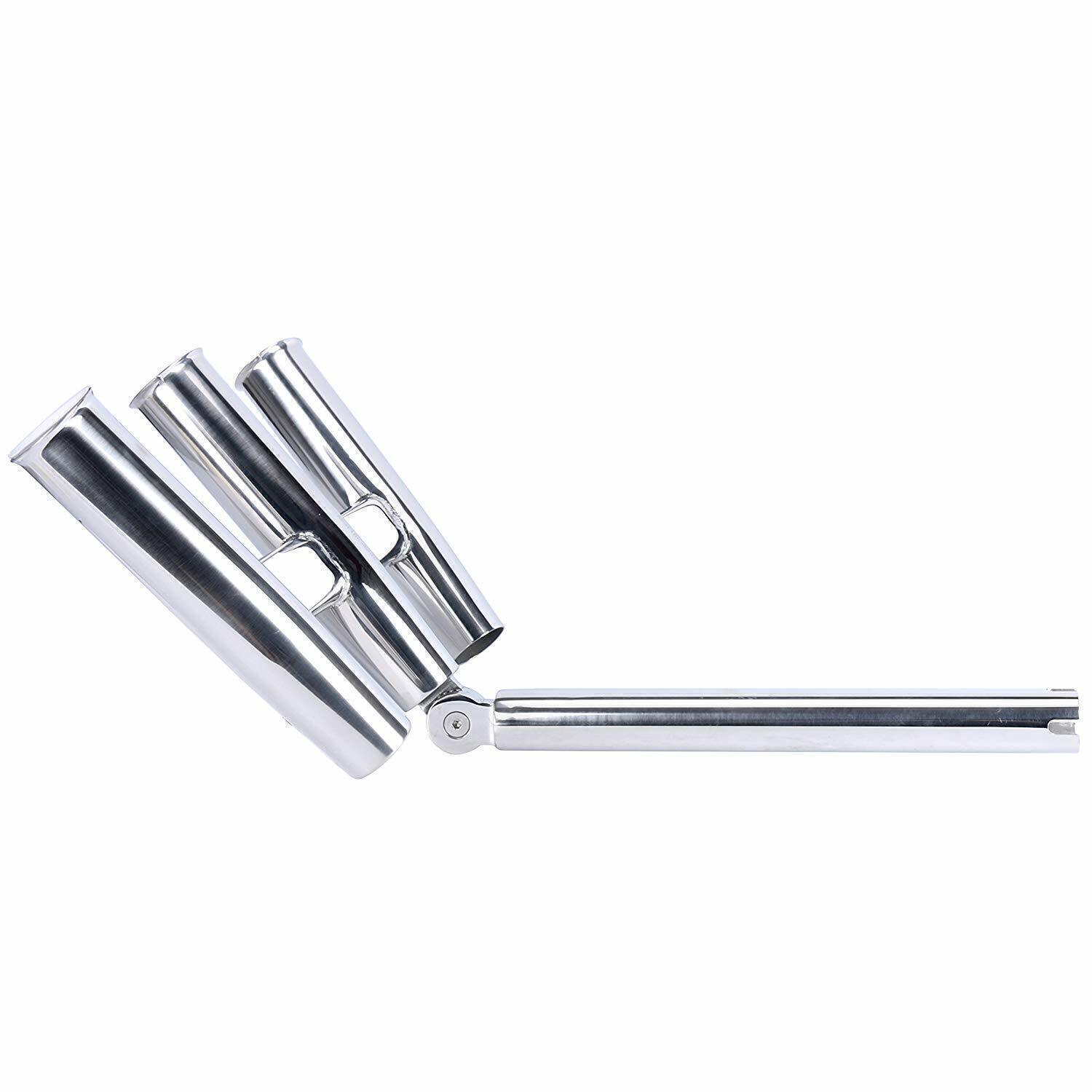 3 Tube Trident Outrigger Stylish Stainless Steel Rod Holder Triple Rod ...