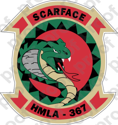 STICKER USMC HMLA 367 SCARFACE ooo USMC Lisc No 20187 | eBay