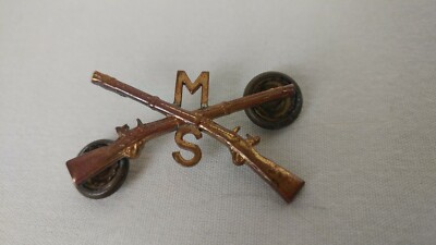 WWI Crossed Rifles Infantry Metal Insignia Badge Lapel Collar Pin ...