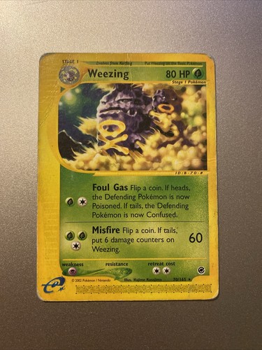Weezing 70/165 Rare Expedition Base Set Pokemon Card 2002 E Reader ...