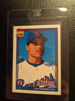 1991 TOPPS TRADED #101T IVAN RODRIGUEZ ROOKIE CARD RC TEXAS RANGERS HOF ...