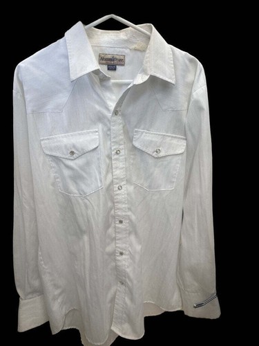 Northern Plains Mens White Western Snap Button Shirt Regular 16 X 35 | eBay