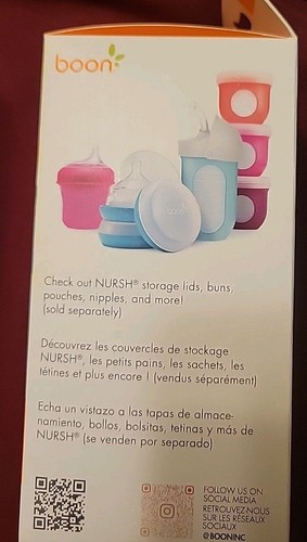Boon Nursh Reusable Silicone Pouch Baby Bottle for Air Free Feeding 8oz ...