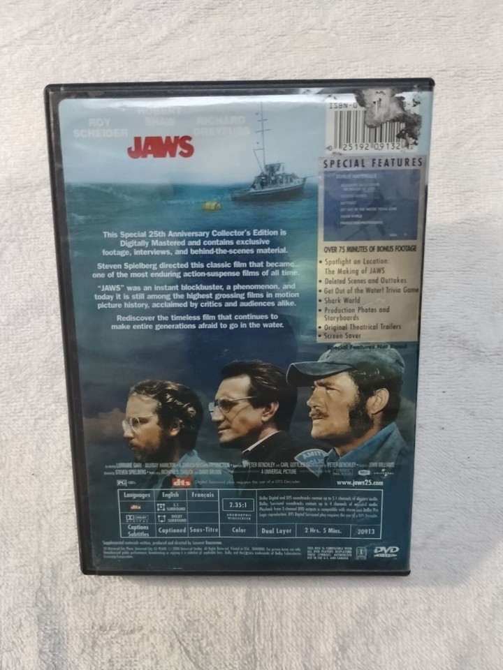 Jaws Anniversary Collection Edition DVD Digital Surround Sound ...