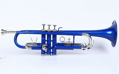 Trumpet SALE!! BEAUTIFUL QUALITY SOUNDS Bb SILVER BLUE TRUMPET FREE ...