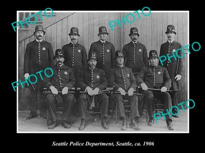 OLD 8x6 HISTORIC PHOTO OF SEATTLE USA THE POLICE DEPARTMENT GROUP c1906 ...