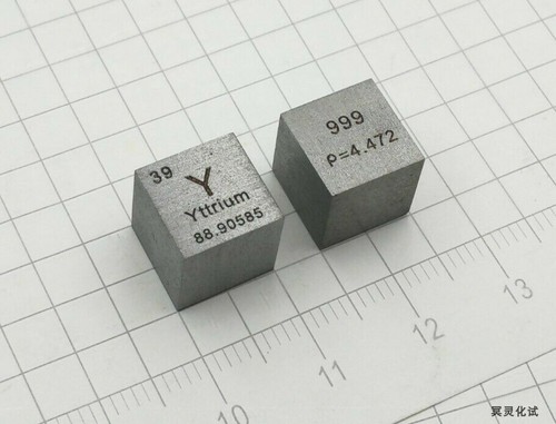 1 pcs 99.9% Purity Pure Yttrium Y 10mm Cube Carved Element Periodic ...