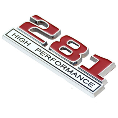 281 4.6 Liter Engine High Performance Emblem Badge Logo in Chrome & Red ...
