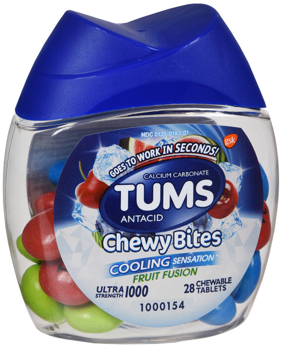 TUMS CHEWY BITES TABLET 28CT calcium carbonate ORAL TAB CHEW 300MG(750 ...