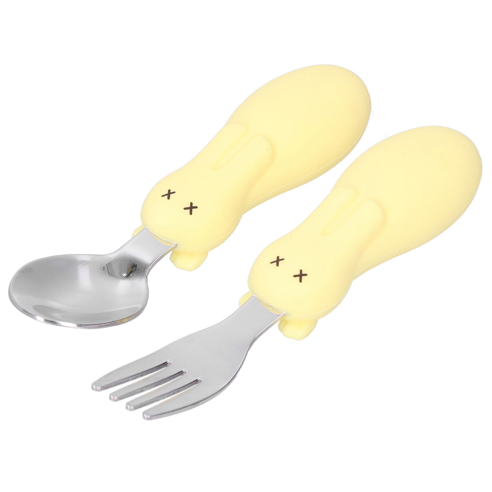Baby Fork Spoon Set Stainless Steel Toddler Feeding Utensils Spoons ...