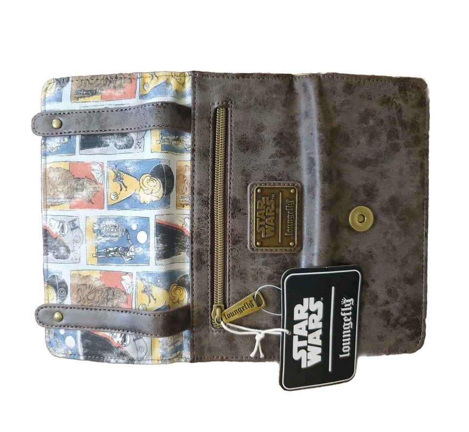 NWT STAR WARS LOUNGEFLY Retro Print Princess Leia/CEPO/R2D2/Chenier ...