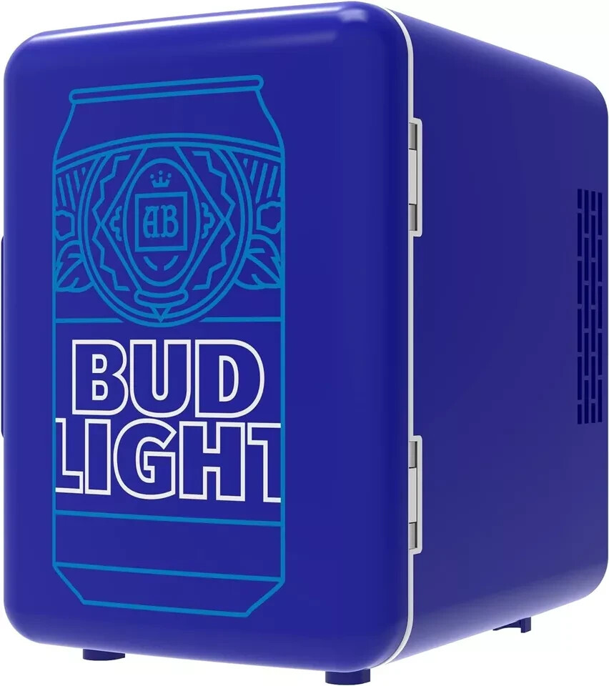 BUD LIGHT Mini Fridge 6 Can Mini Beverage Cooler Portable Blue Car Home ...