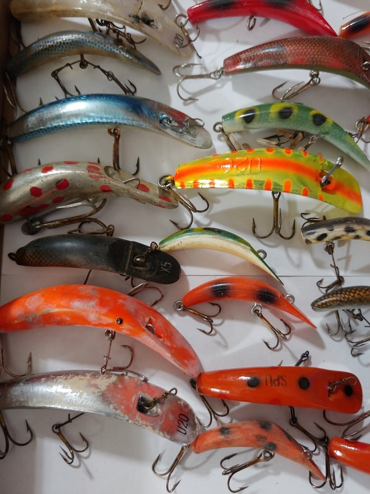Lot of 40 Beater Fisher Crankbait Fishing Lures Kwikfish Flatfish and ...