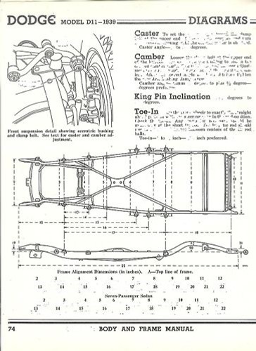 1939 Dodge Model D11 NOS Frame Dimensions Align Specs | eBay