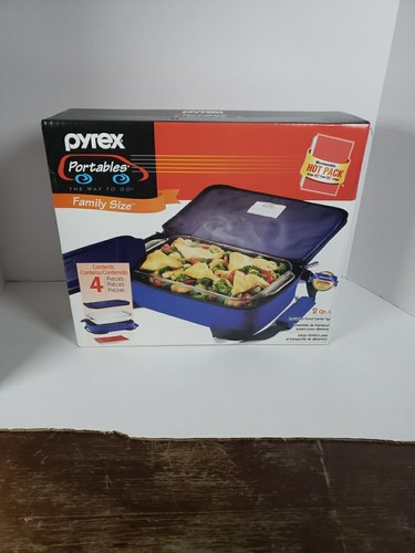 🌟 NEW Pyrex Portables Family Size 4 Pc Insulated Food Carrier Set 2qt ...