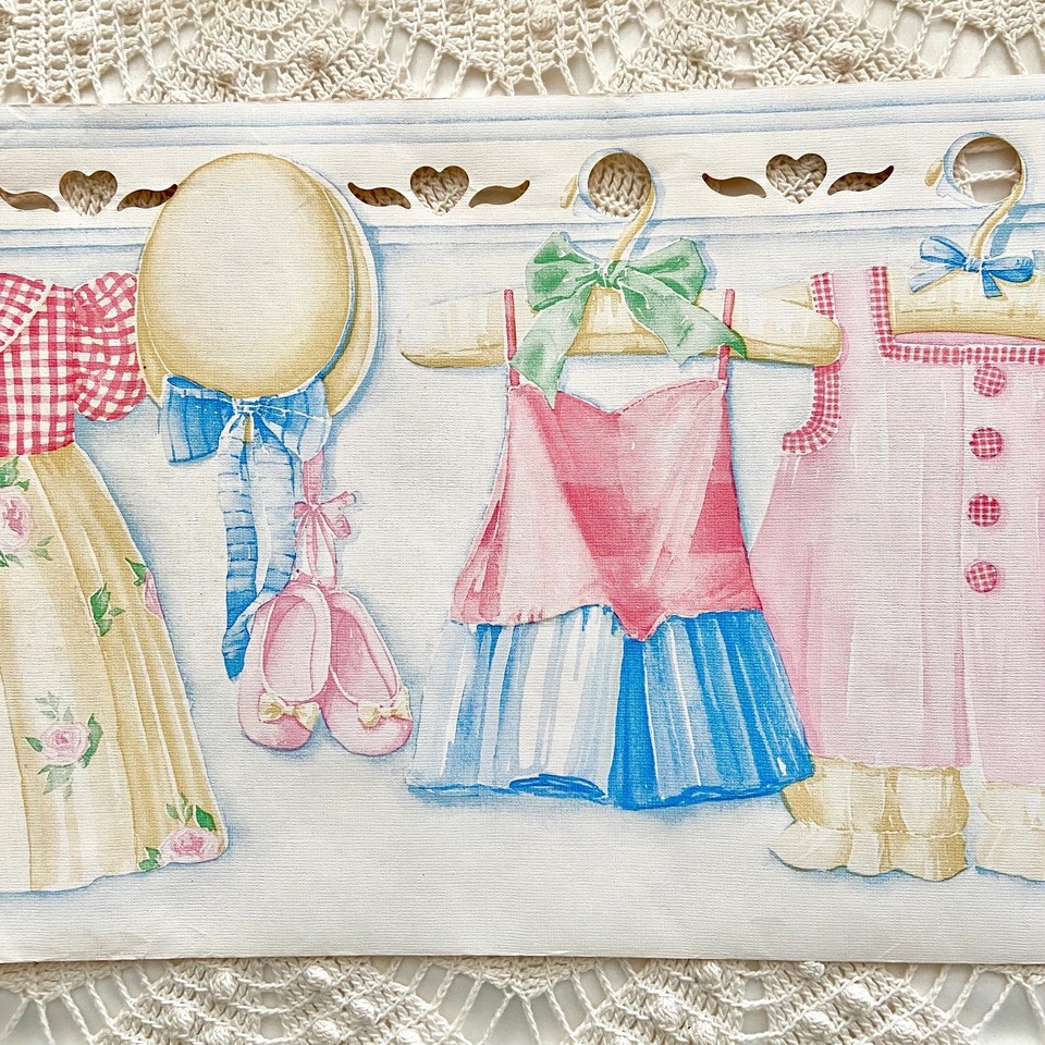 10 Rolls Wallpaper Border Girls Dresses by Imperial Pastel Colors with ...