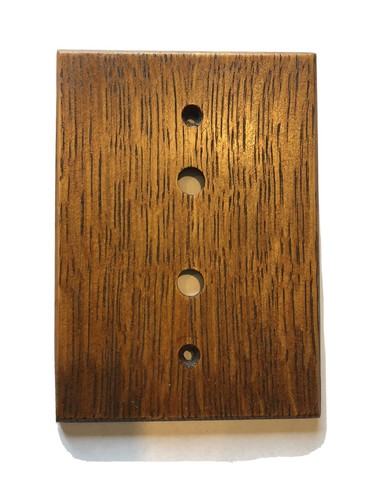 Vintage Mission Arts Crafts Oak Wood Cable Coaxial Switch Outlet Cover ...