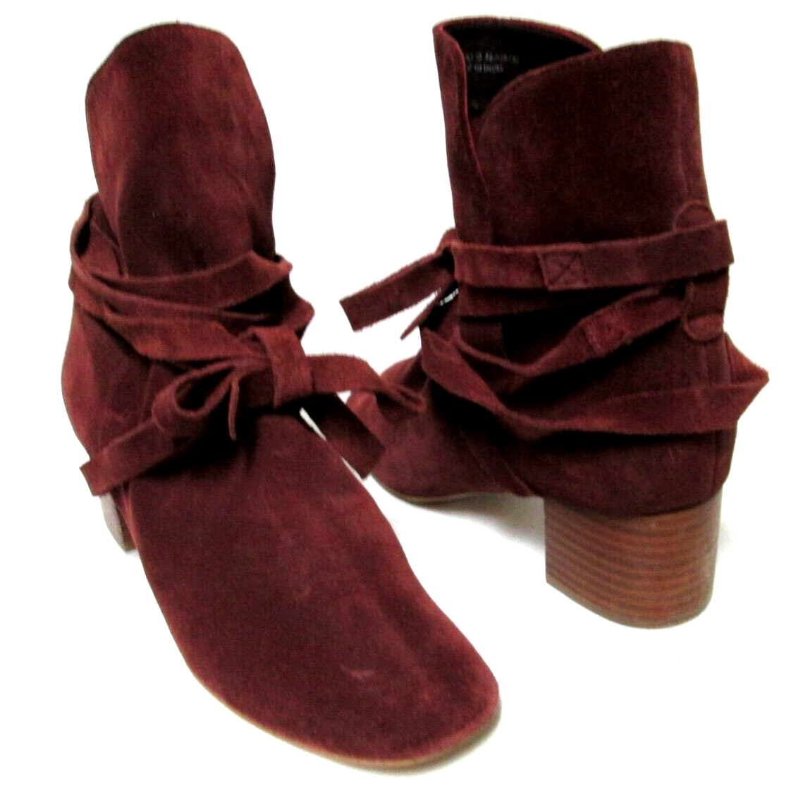 TopShop Anabel Suede burgundy block heel ankle boots booties Size Sz 39 ...