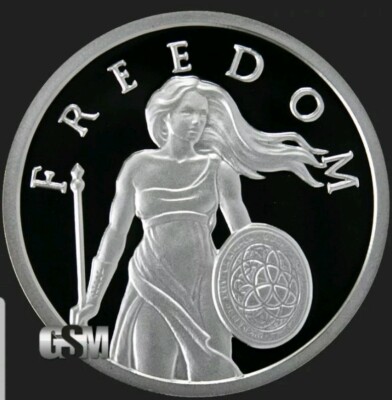 2 OZ .999 PURE SILVER SHIELD PROOF 2018 STANDING FREEDOM MEMBERS ROUND ...