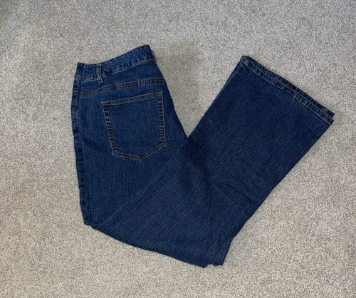 Woman Within Flare Jeans Plus Size 20W Womens High Rise Dark Wash Blue ...