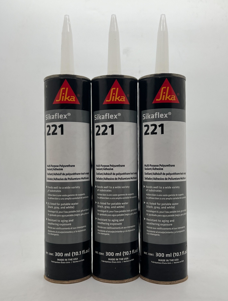 Sikaflex-221 White Adhesive and Sealant 10.1 fl. oz Tubes (3pk) 017 ...