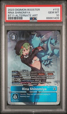 Rina Shinomiya 💎Gem Mint 10💎 LOW POP! BT-11 Alternate Art #112 Digimon ...