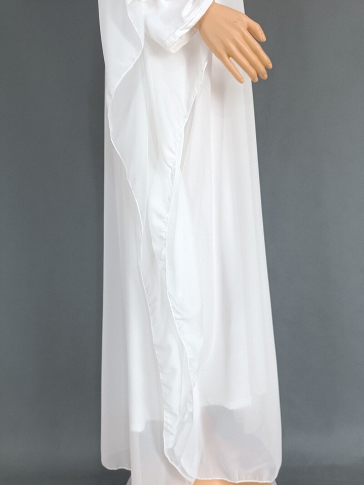 Abaya Women Chiffon Hooded Kaftan Long Dress Set Muslim Burqa Evening ...