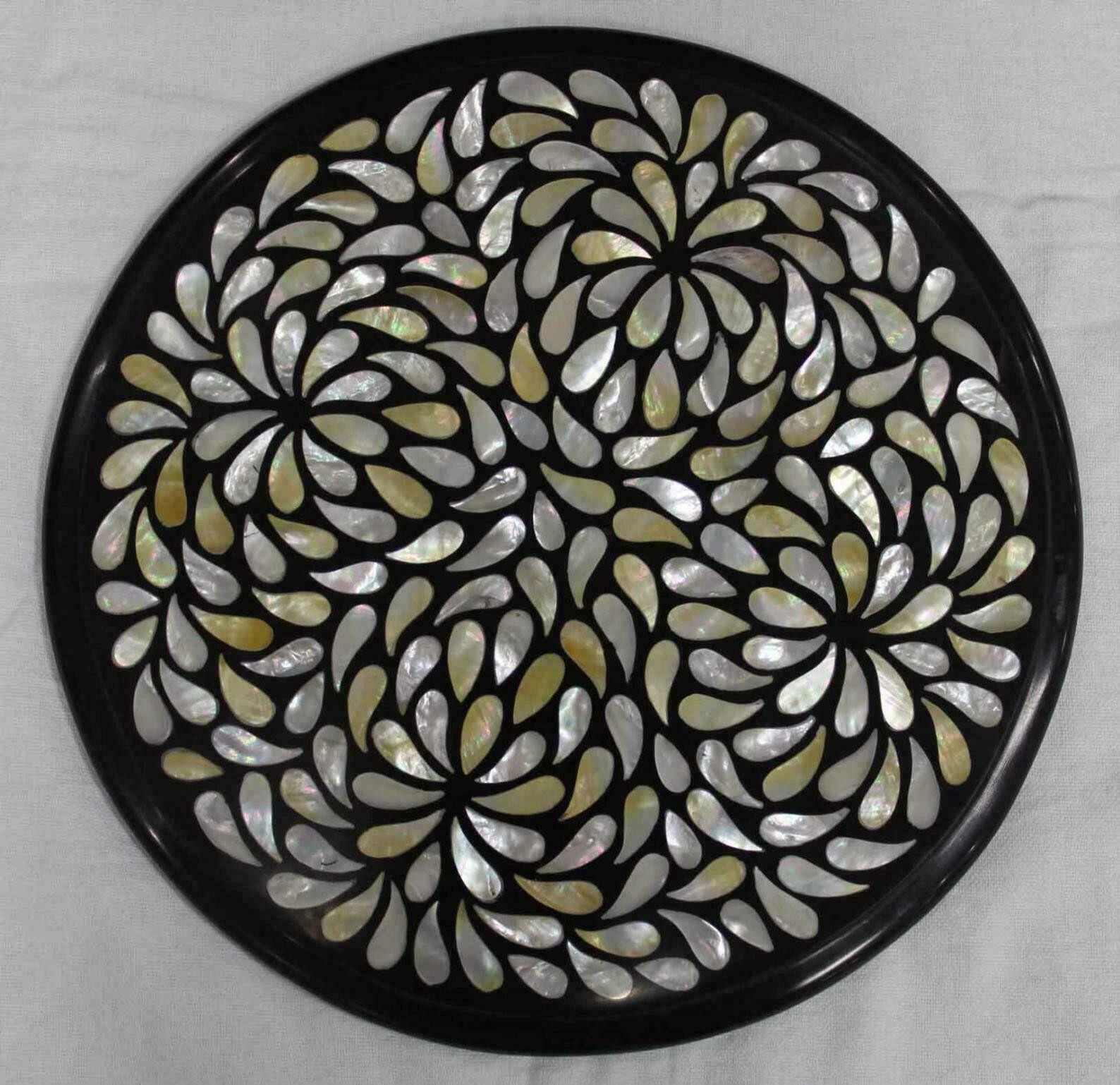 18'' Table Marble Inlay Top pietra Dura Home garden coffee dining Decor ...