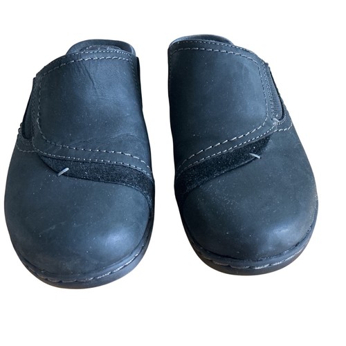 Clarks Artisan Black Leather Clogs Mules Slip On Comfort Casual Shoes ...
