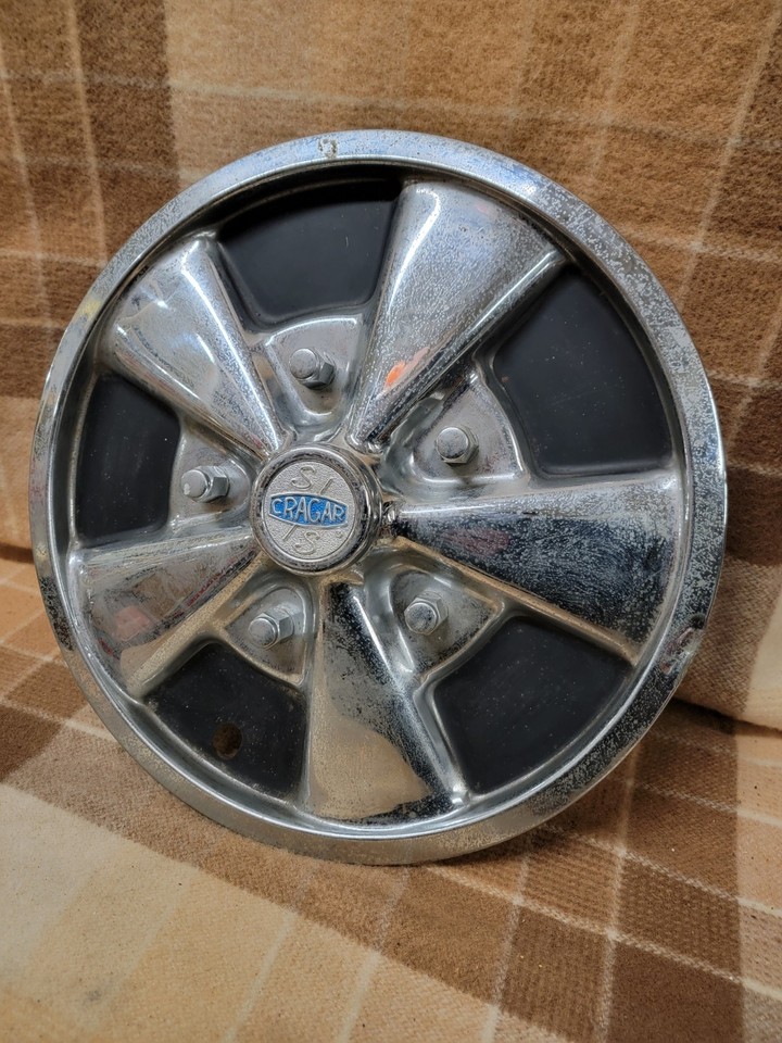 Vintage Cragar 15" SS S/S Hubcap Wheel Cover Hub Cap Hot Rod Rat Rod ...