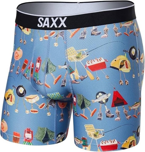 SAXX Underwear Co. Men's Volt Breathable Mesh Boxer Brief, Take A Hike- Blue, S | eBay