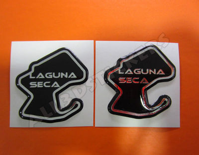2x3D Stickers Resin Domed Laguna Seca Circuit 5.5x5.5 cm (2.16x2.16 ...