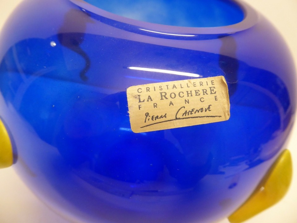 MEMPHIS RARE ART CRYSTAL VASE LA ROCHERE FRANCE ARTIST PIERRE CASENOVE ...