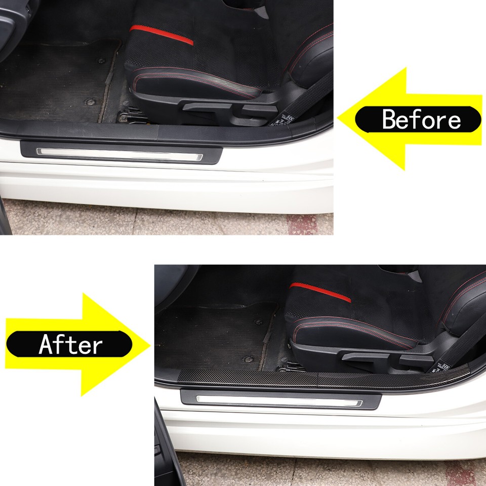 4PCS Carbon Fiber Interior Door Sill Bar Trim For Toyot@ GR86 Subaru ...