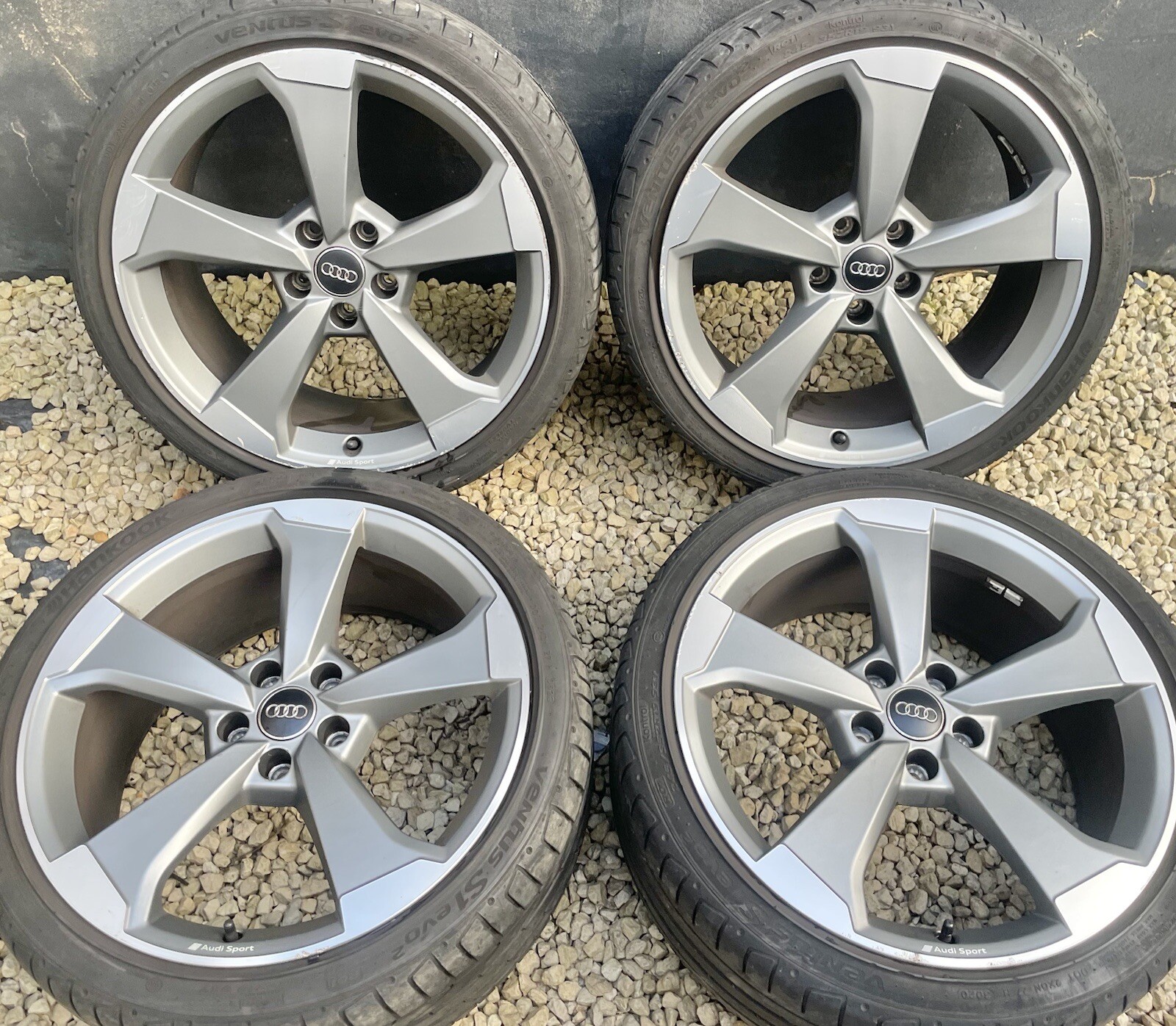 4x19” GENUINE AUDI A4 S4 A5 S5 B9 8W ROTOR DIAMOND CUT ALLOY WHEEL ...