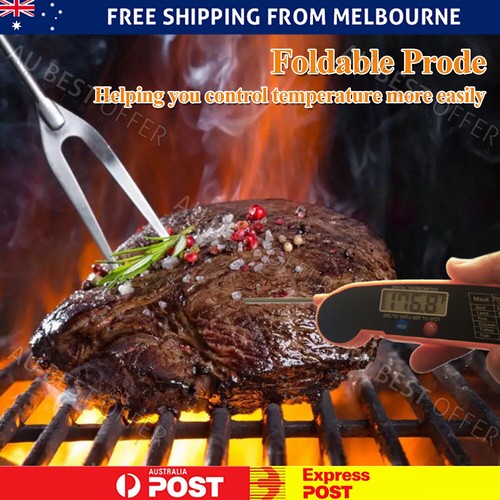 Foldable Digital Food Thermometer Probe Temperature Kitchen BBQ Meat ...