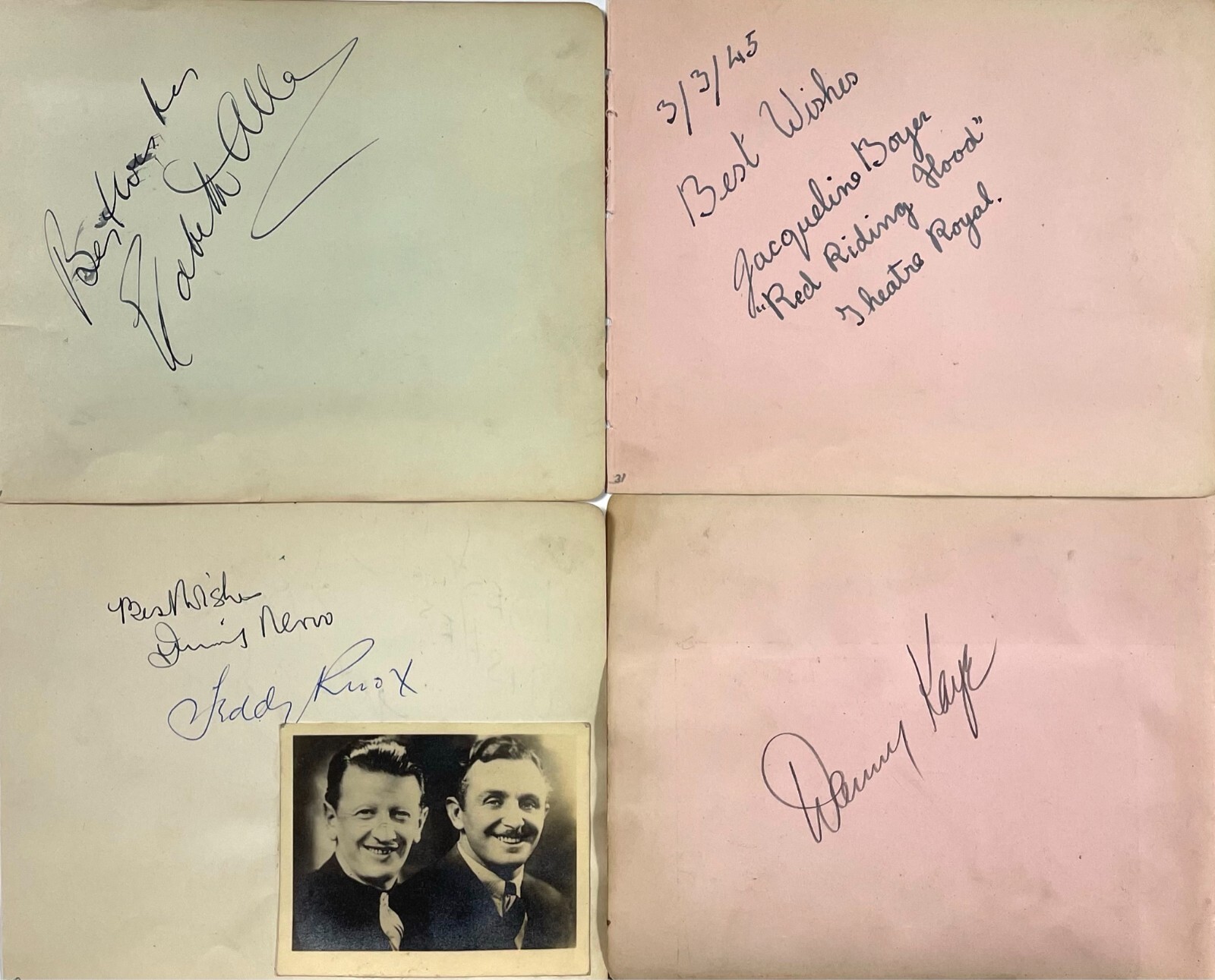 Autograph Collection British Music Hall Actors Entertainers ALBUM PAGES ...