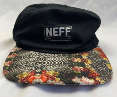 Stylish Neff Snake Skin Rose Baseball Hat with Colorful Black Brim ...