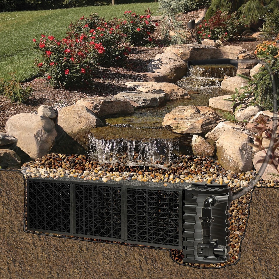 Pondless Waterfall kit w/ 6' Stream - 4000 GPH Pump, Vault, Liner, 19 ...