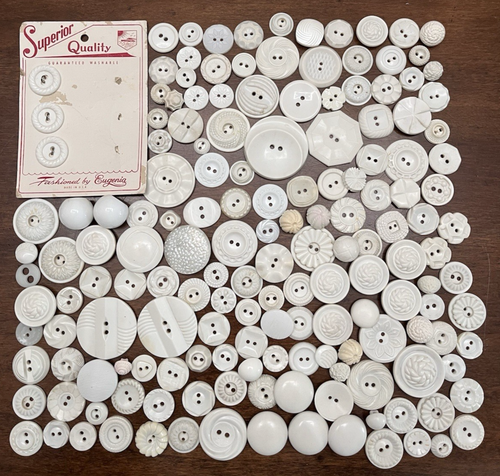 Vintage Lot of 160 White Plastic Buttons - COLT HOUSEDRESS - Sets Pairs ...
