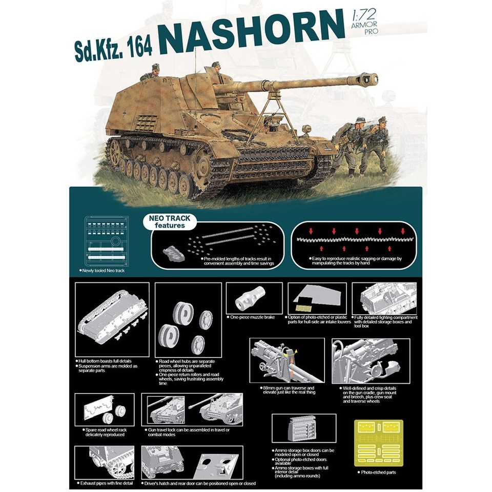 Dragon #7626 1/72 Sd.Kfz.164 Nashorn w/NEO Track | eBay
