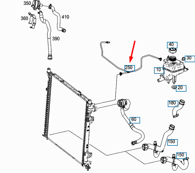 Mercedes-Benz GLE W166 Radiator Coolant Hose A1665000875 OEM for sale ...